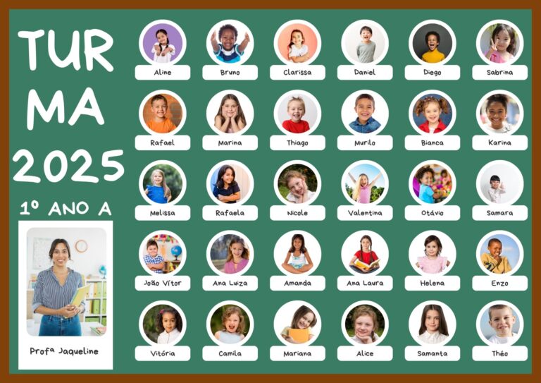 Quadro de Fotos da Turma – Formato A4 – Mundo Florescer